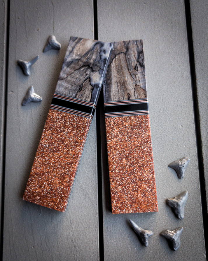 Tuxedo Bronze - Combo Knife Scales – Flying Shark Supplies